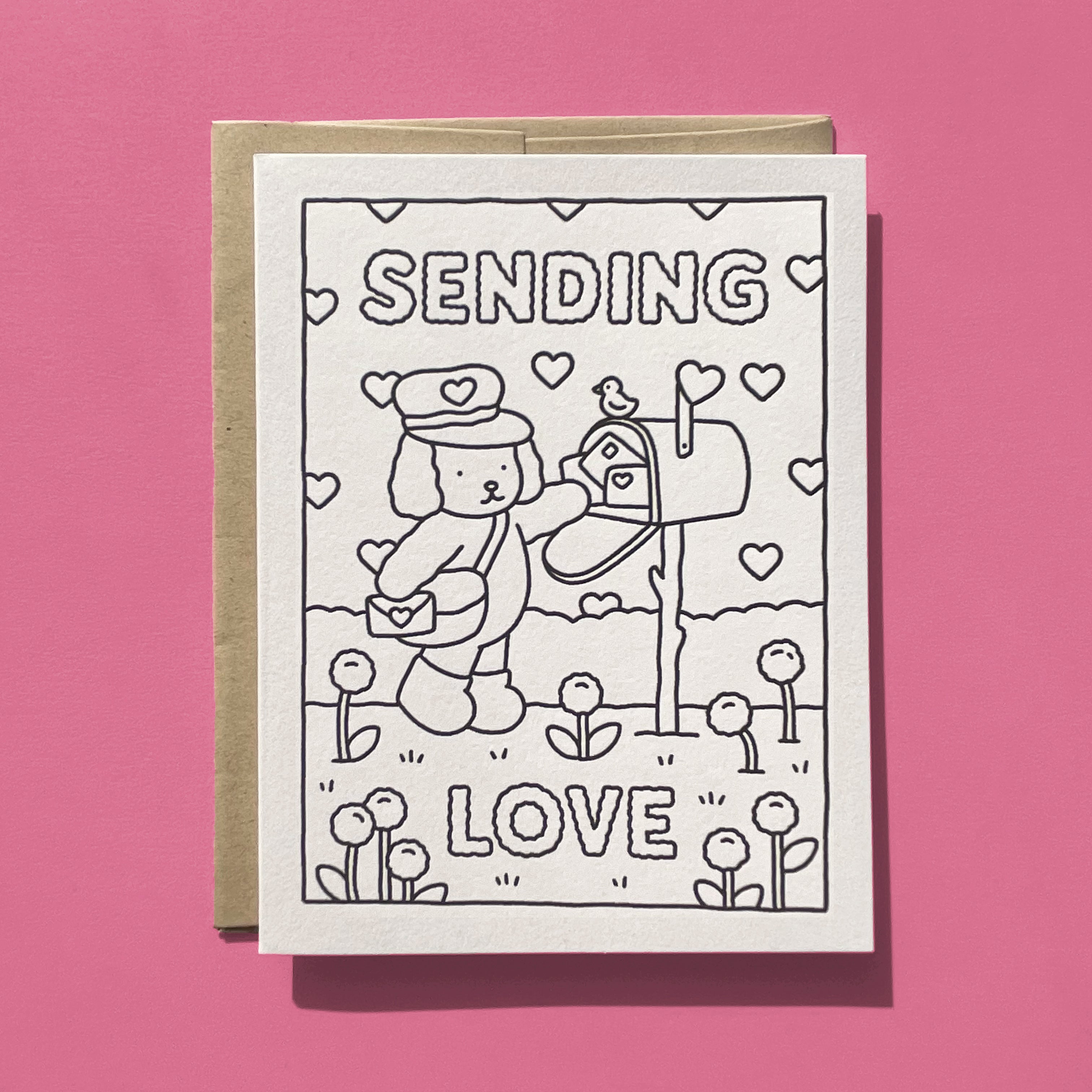 Sending Love Coloring Card – Bobbie Goods